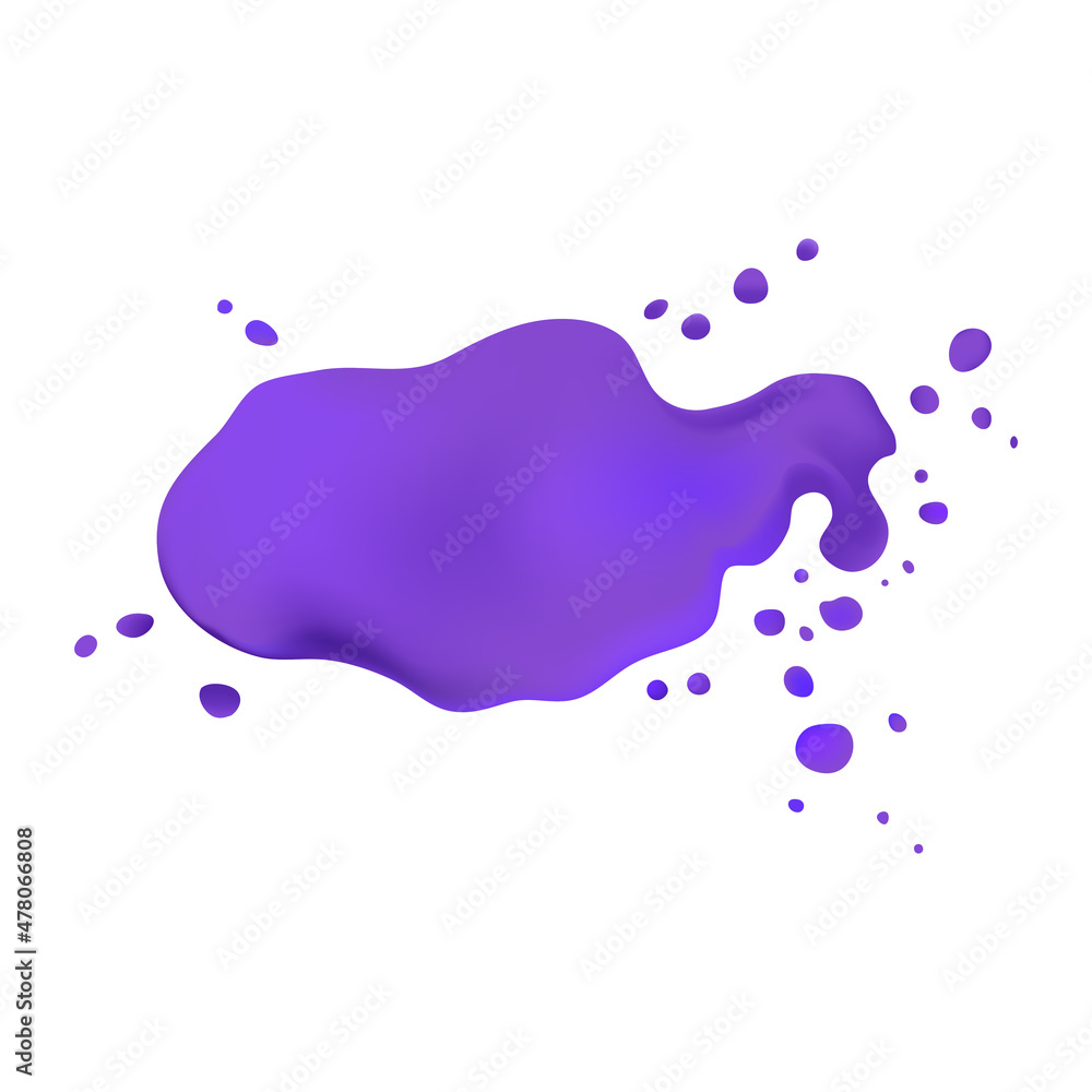 Color trend 2022, purple abstract splash of shapeless liquid stain ...