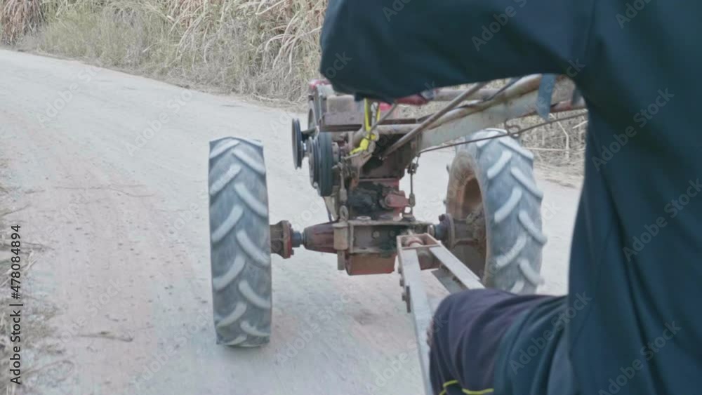 Video Stock agricultural machinery Modified wheel can carry people or ...