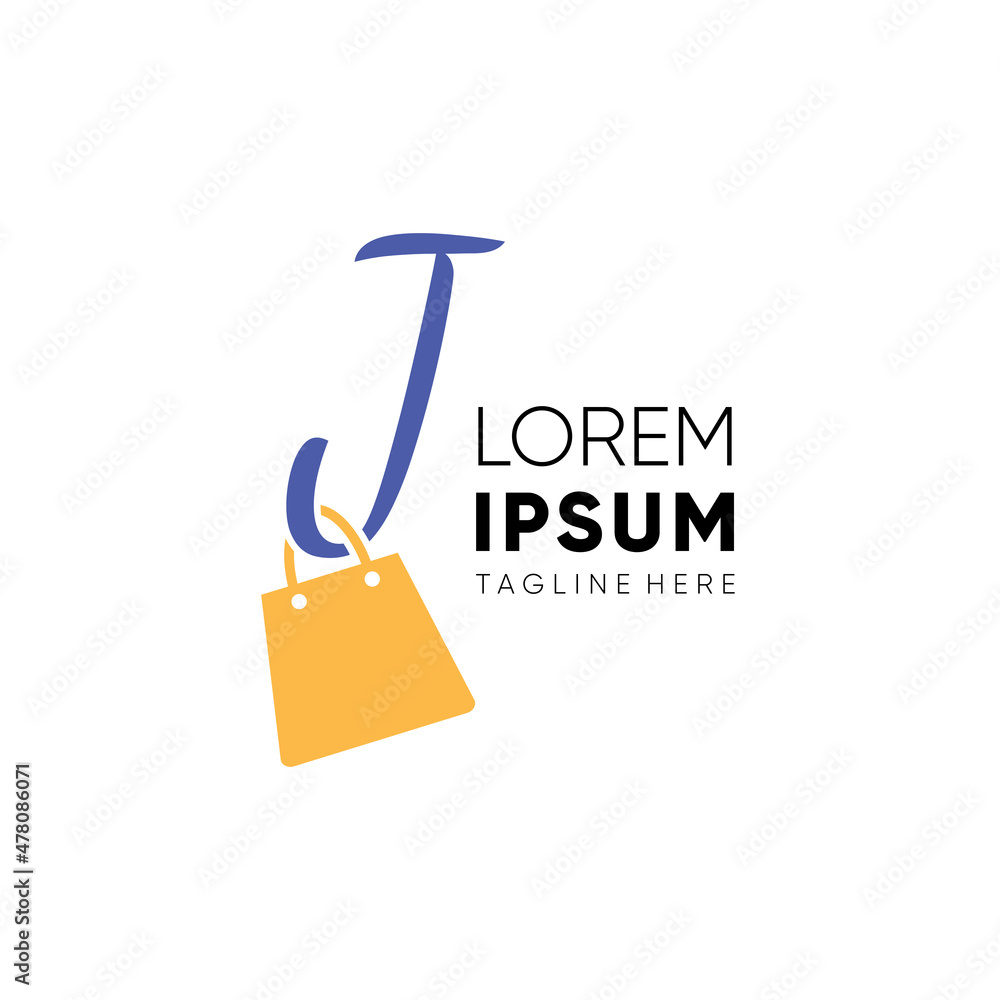 Letter J Shopping Bag Logo Design Vector Icon Graphic Emblem ...