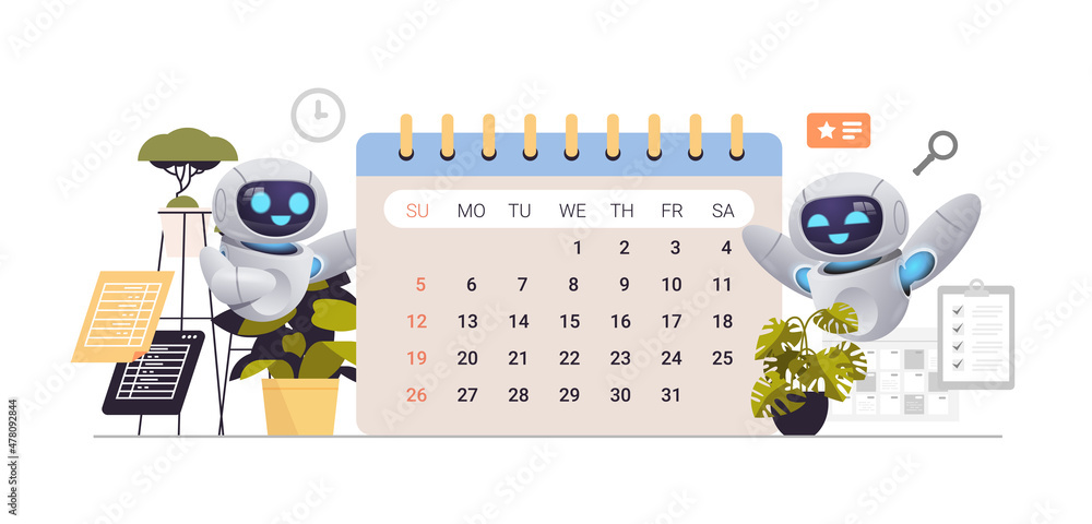 robots using calendar planning day scheduling appointment time ...
