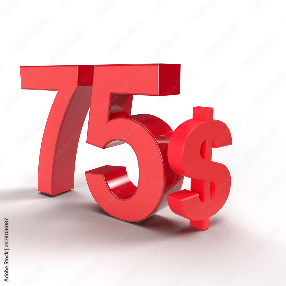 75 dollar 3d render Premium, High-Resolution illustration Image JPG. 75 ...