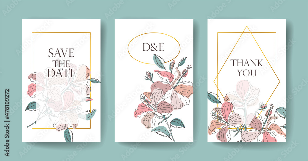 Save the Date. Boho wedding invitation cards set. Template based on ...