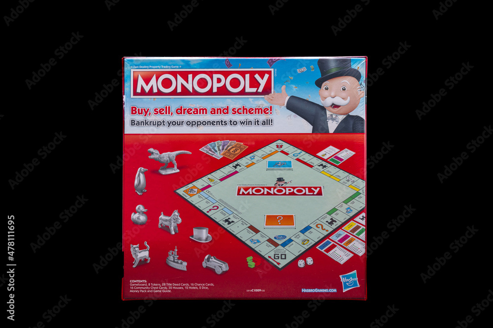 Monopoly Board Game by Hasbro Brand in a colourfull Traditional ...