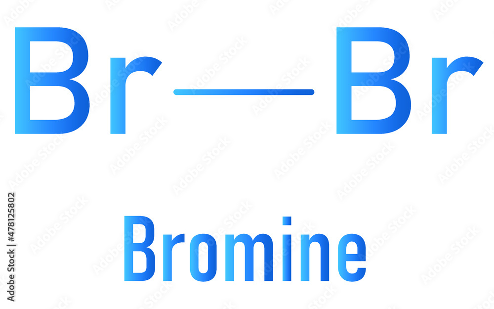 Poster Elemental bromine, Br2, molecule. Skeletal formula. – Wall Art ...