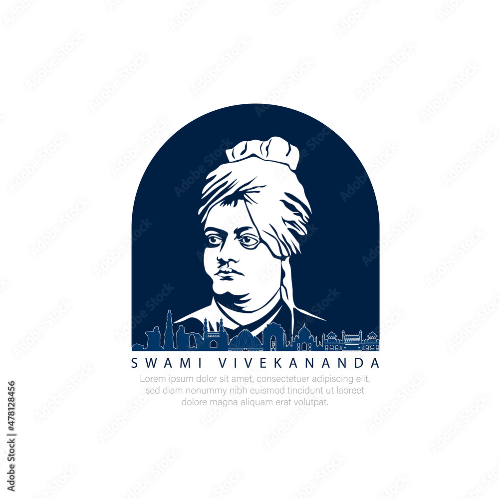 Swami Vivekananda vector illustration. vector Stock Vector | Adobe Stock