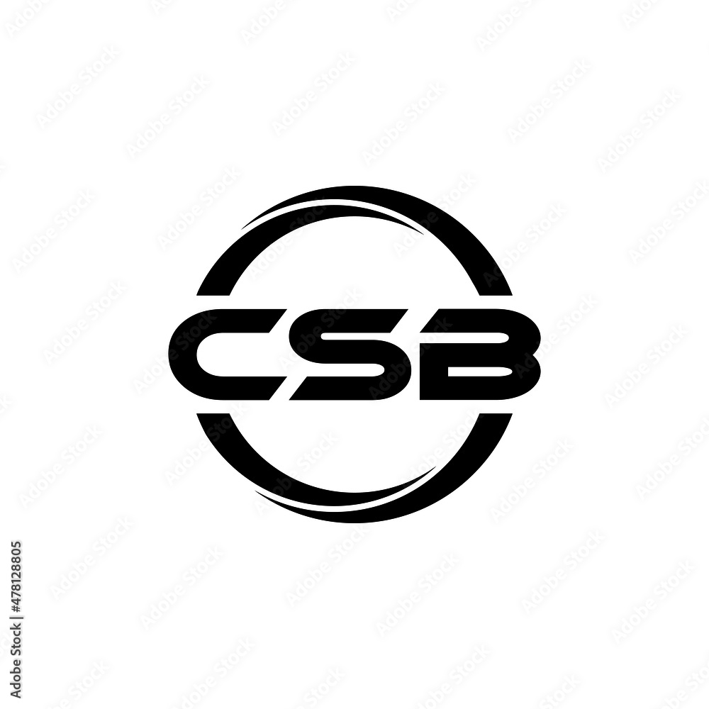 CSB letter logo design with white background in illustrator, vector ...