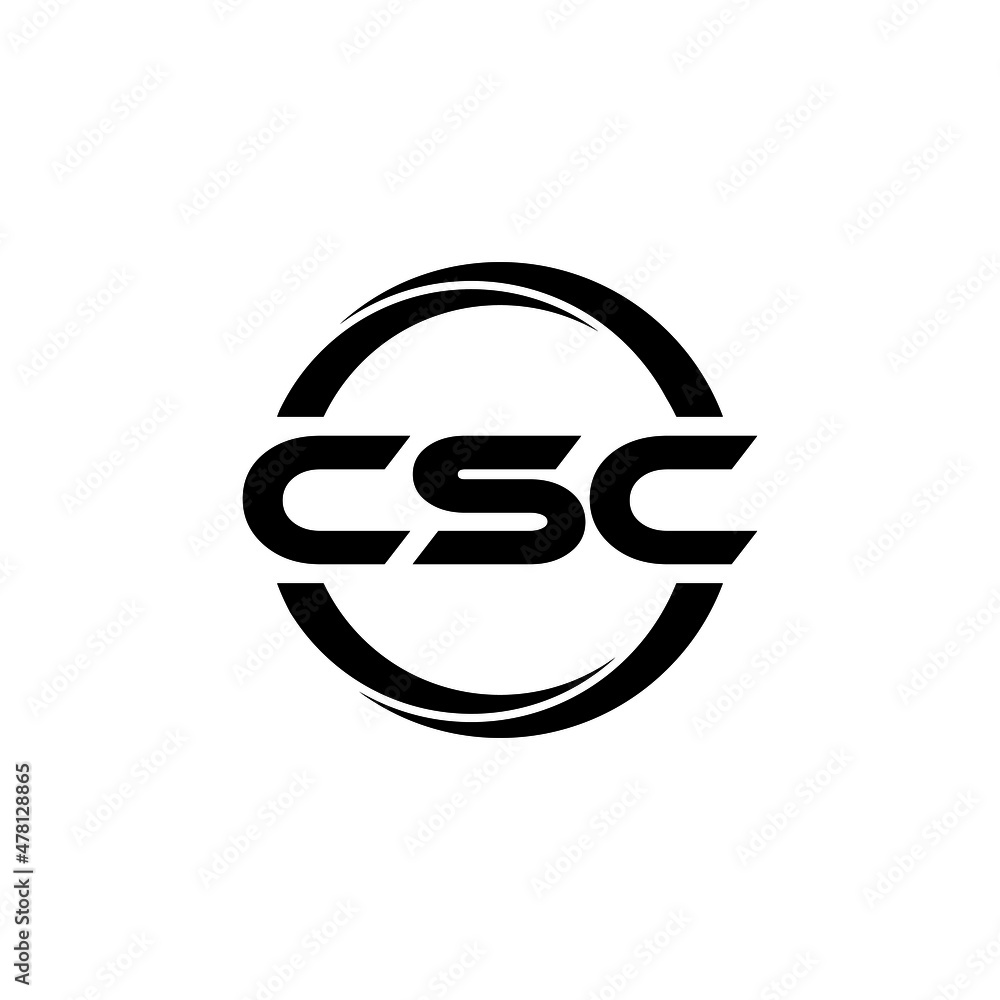 CSC letter logo design with white background in illustrator, vector ...