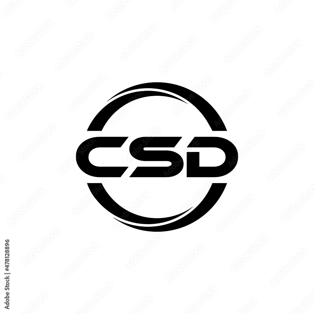CSD letter logo design with white background in illustrator, vector ...