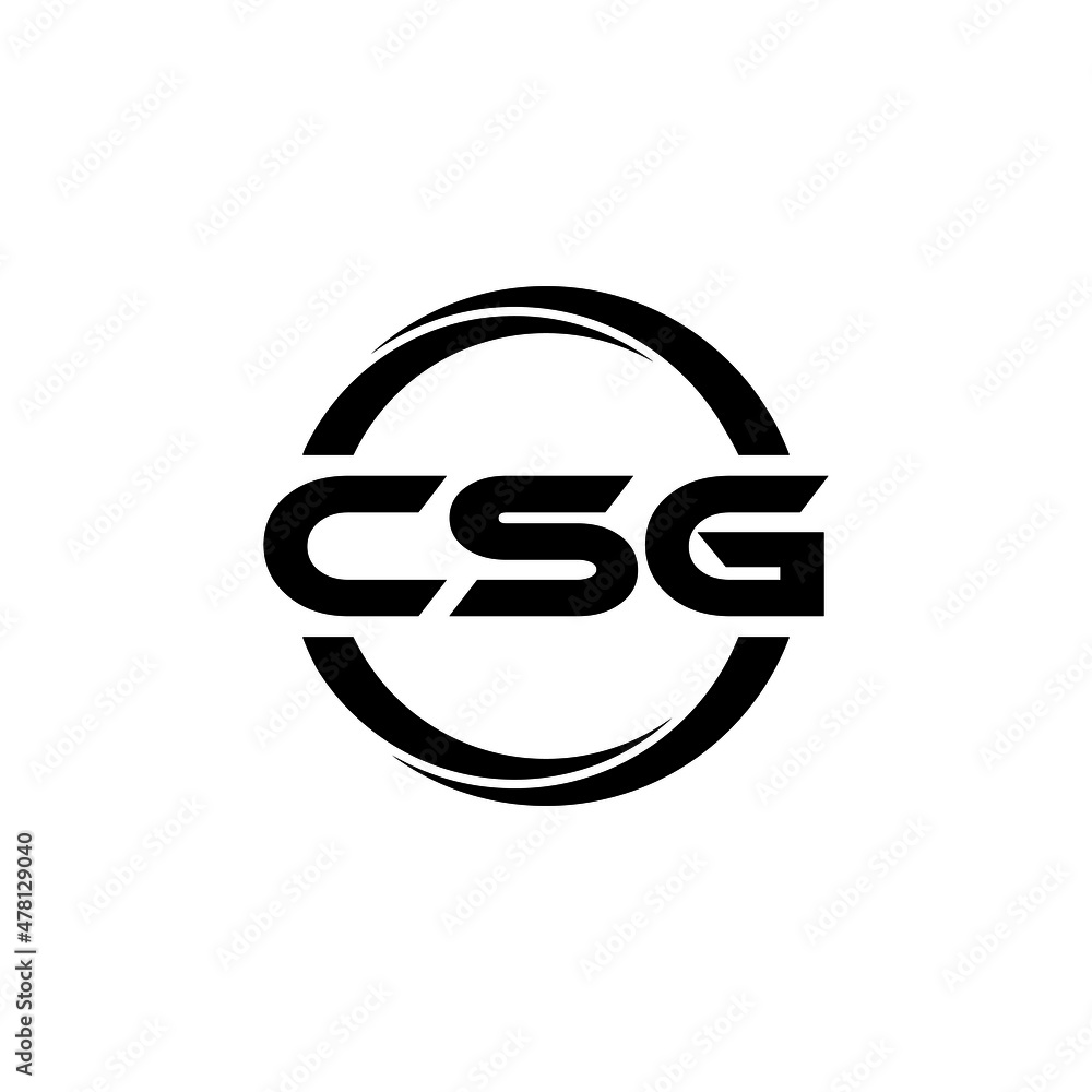 Vecteur Stock CSG letter logo design with white background in ...
