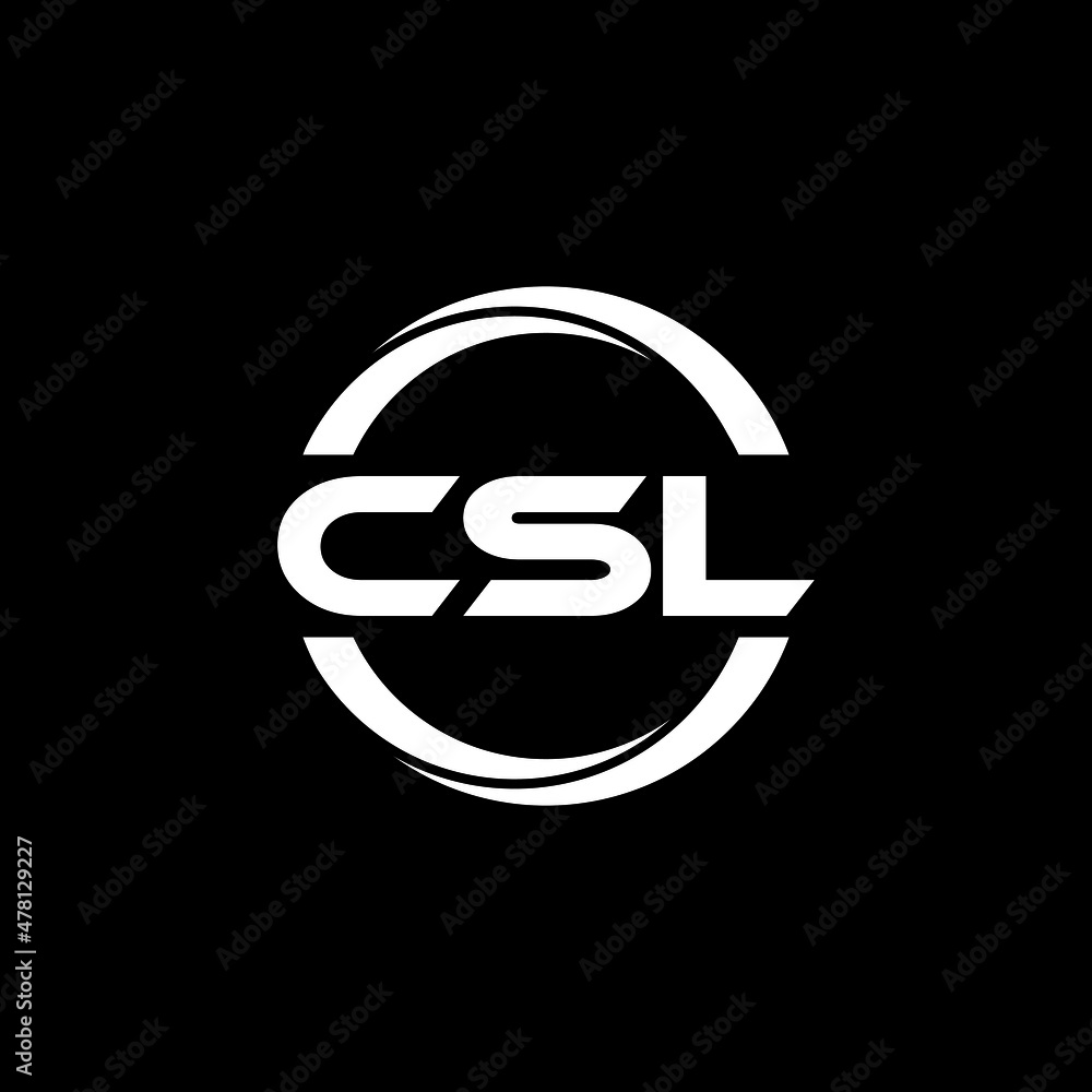 CSL letter logo design with black background in illustrator, vector ...