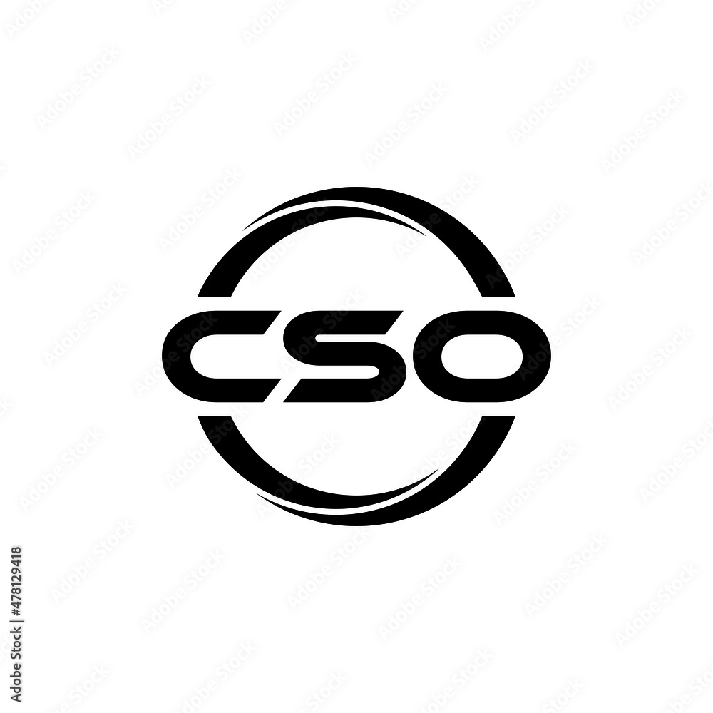 CSO letter logo design with white background in illustrator, vector ...