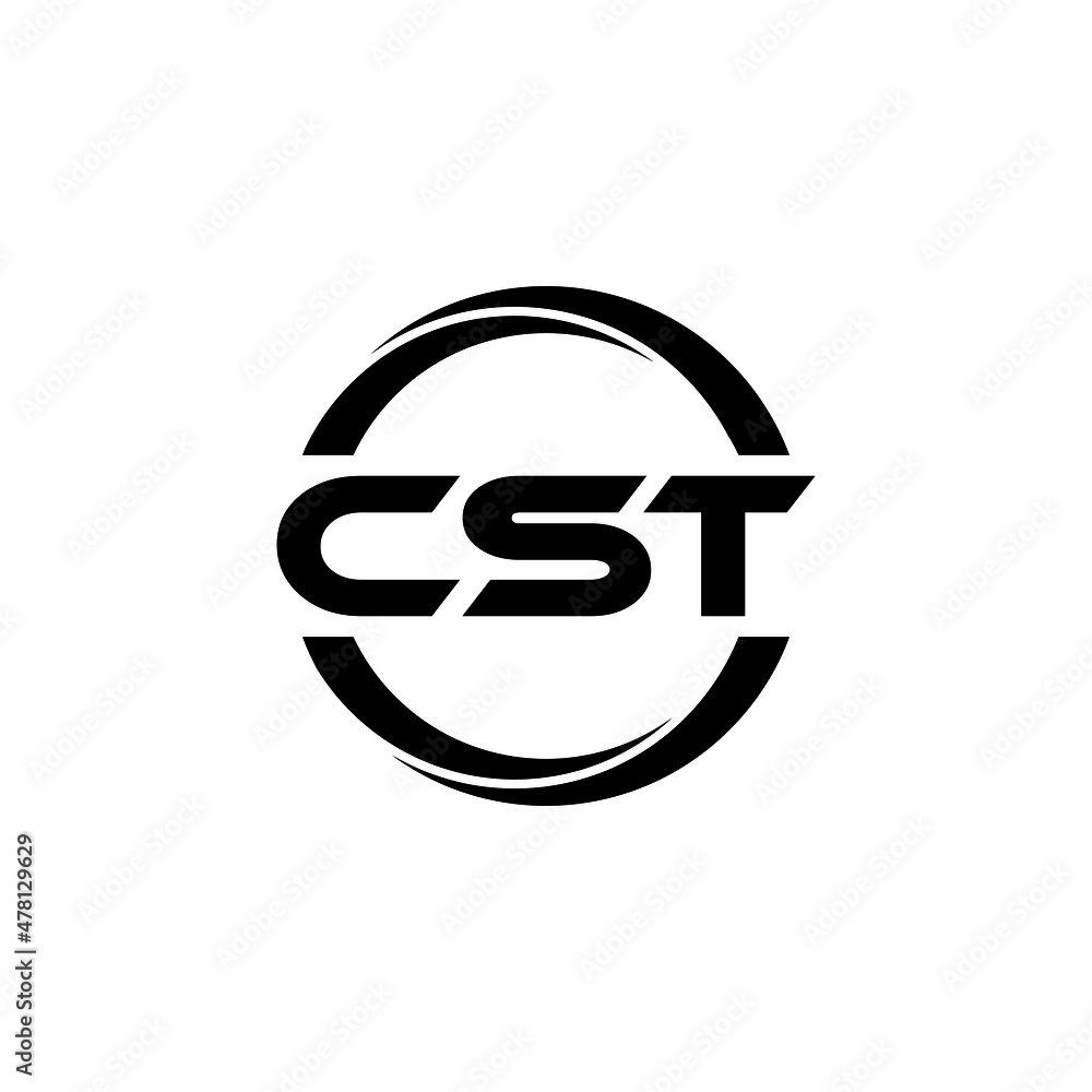 CST letter logo design with white background in illustrator, vector ...