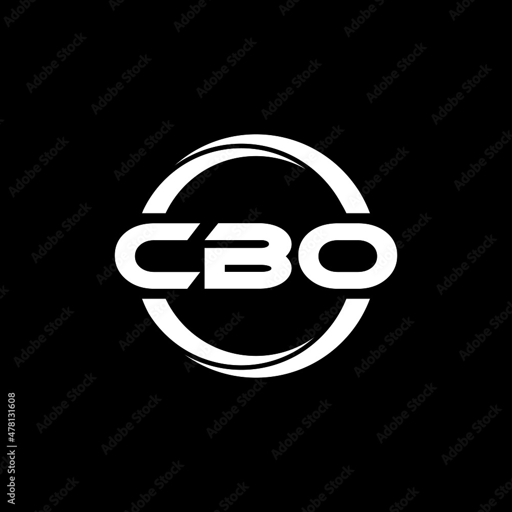 CBO letter logo design with black background in illustrator, vector ...