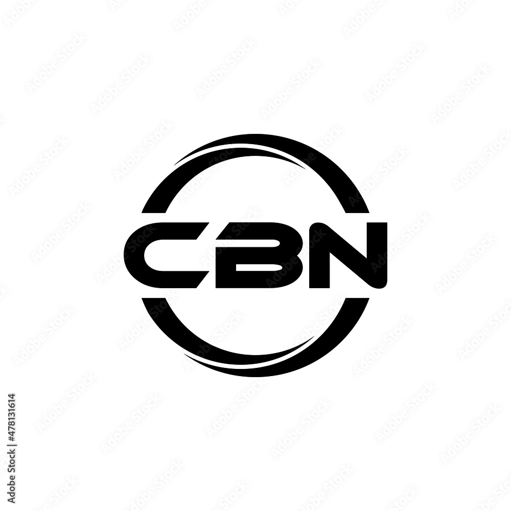 CBN letter logo design with white background in illustrator, vector ...