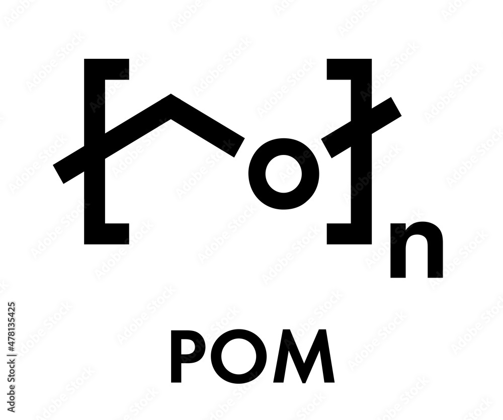 Polyoxymethylene (POM, acetal, polyformaldehyde) plastic polymer ...