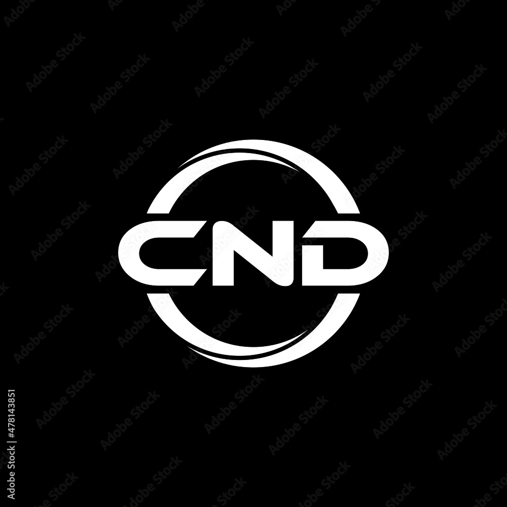 CND letter logo design with black background in illustrator, vector ...