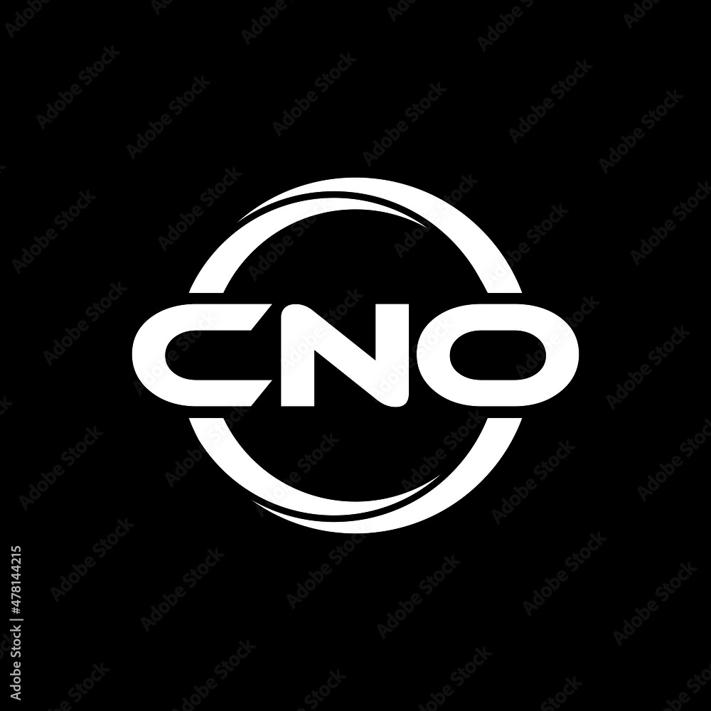 CNO letter logo design with black background in illustrator, vector ...