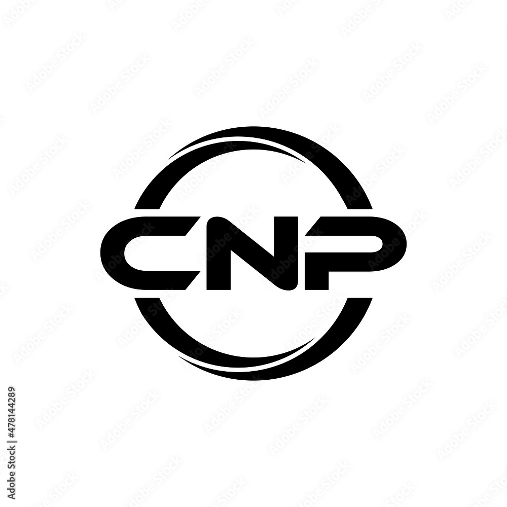 CNP letter logo design with white background in illustrator, vector ...