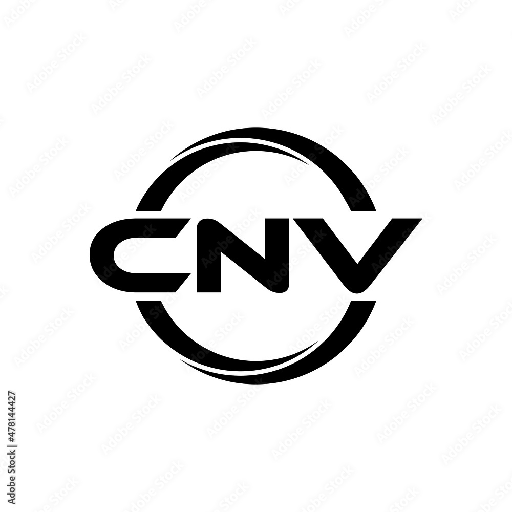 CNV letter logo design with white background in illustrator, vector ...