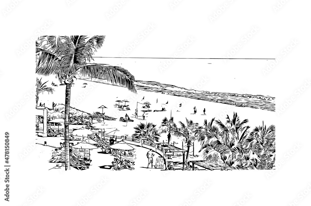 Building view with landmark of Cabo San Lucas is the city in Mexico ...