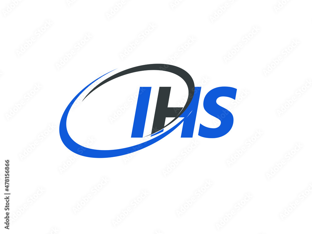 IHS letter creative modern elegant swoosh logo design Stock Vector ...
