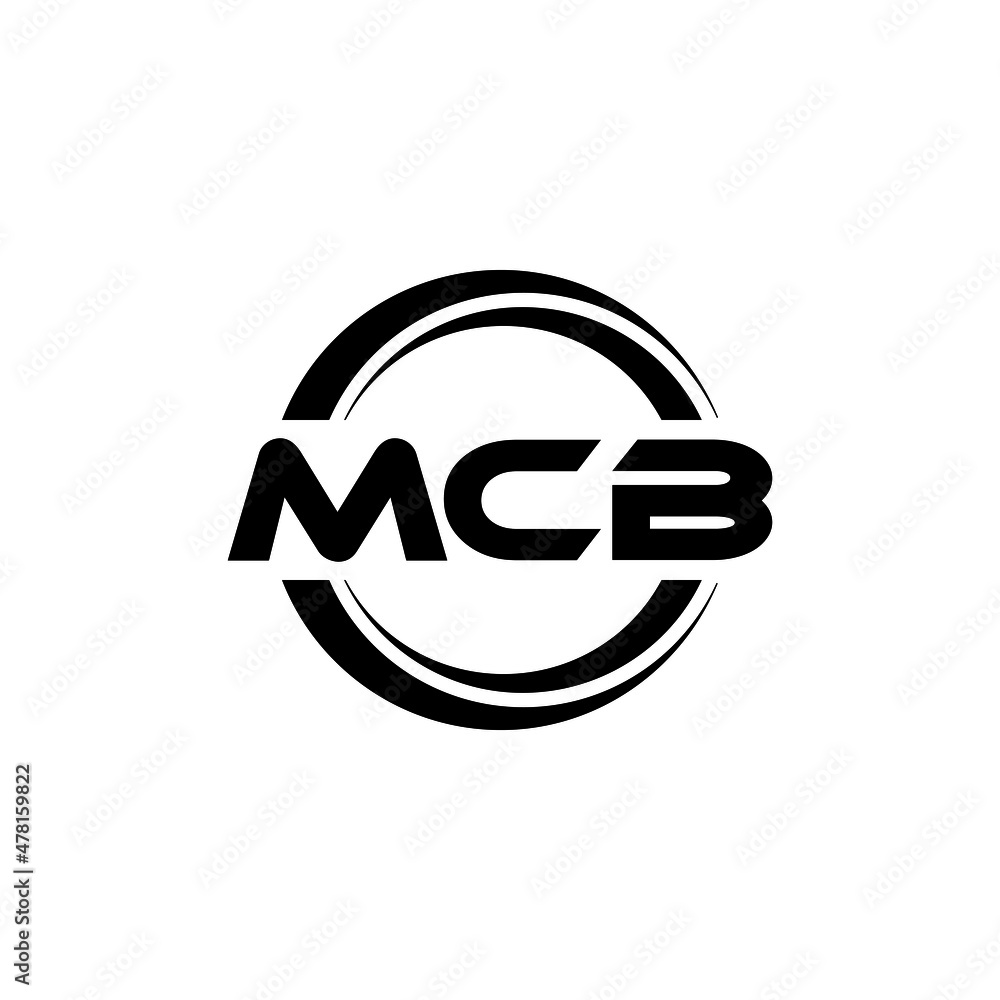 MCB letter logo design with white background in illustrator, vector ...