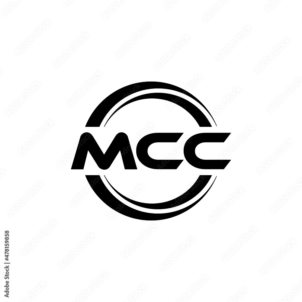 MCC letter logo design with white background in illustrator, vector ...