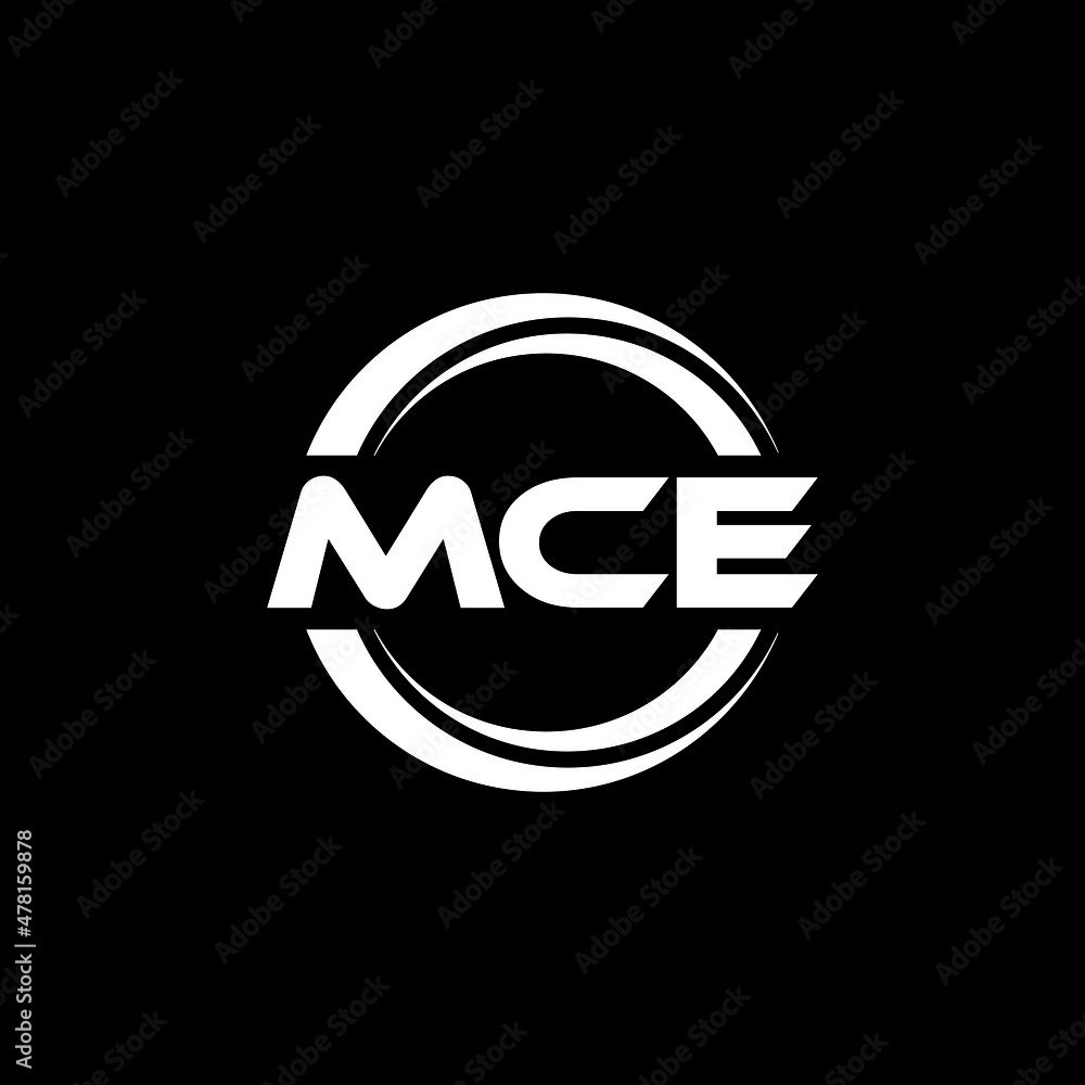 MCE letter logo design with black background in illustrator, vector ...