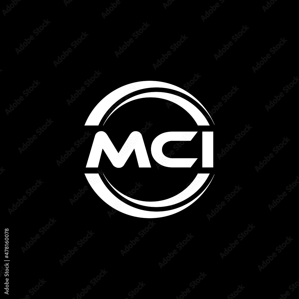 MCI letter logo design with black background in illustrator, vector ...