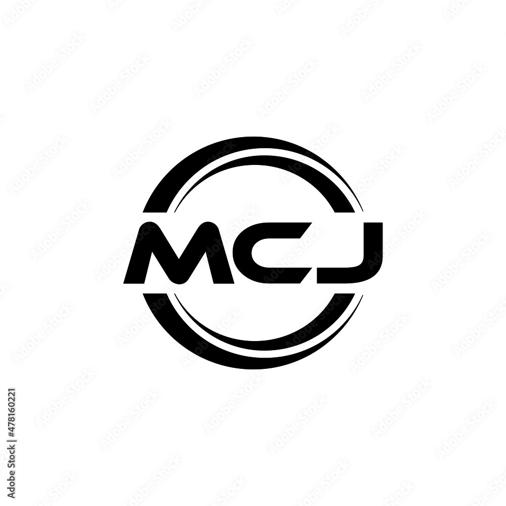 MCJ letter logo design with white background in illustrator, vector ...