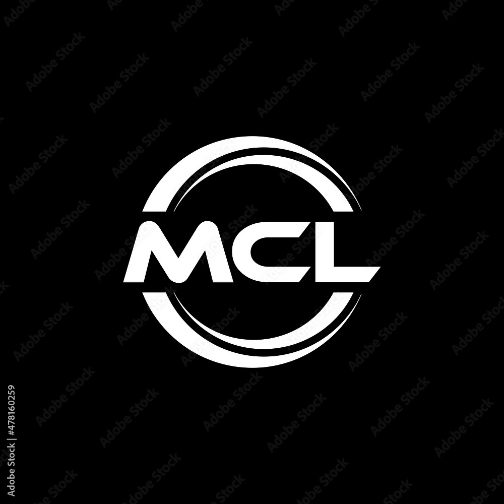 MCL letter logo design with black background in illustrator, vector ...