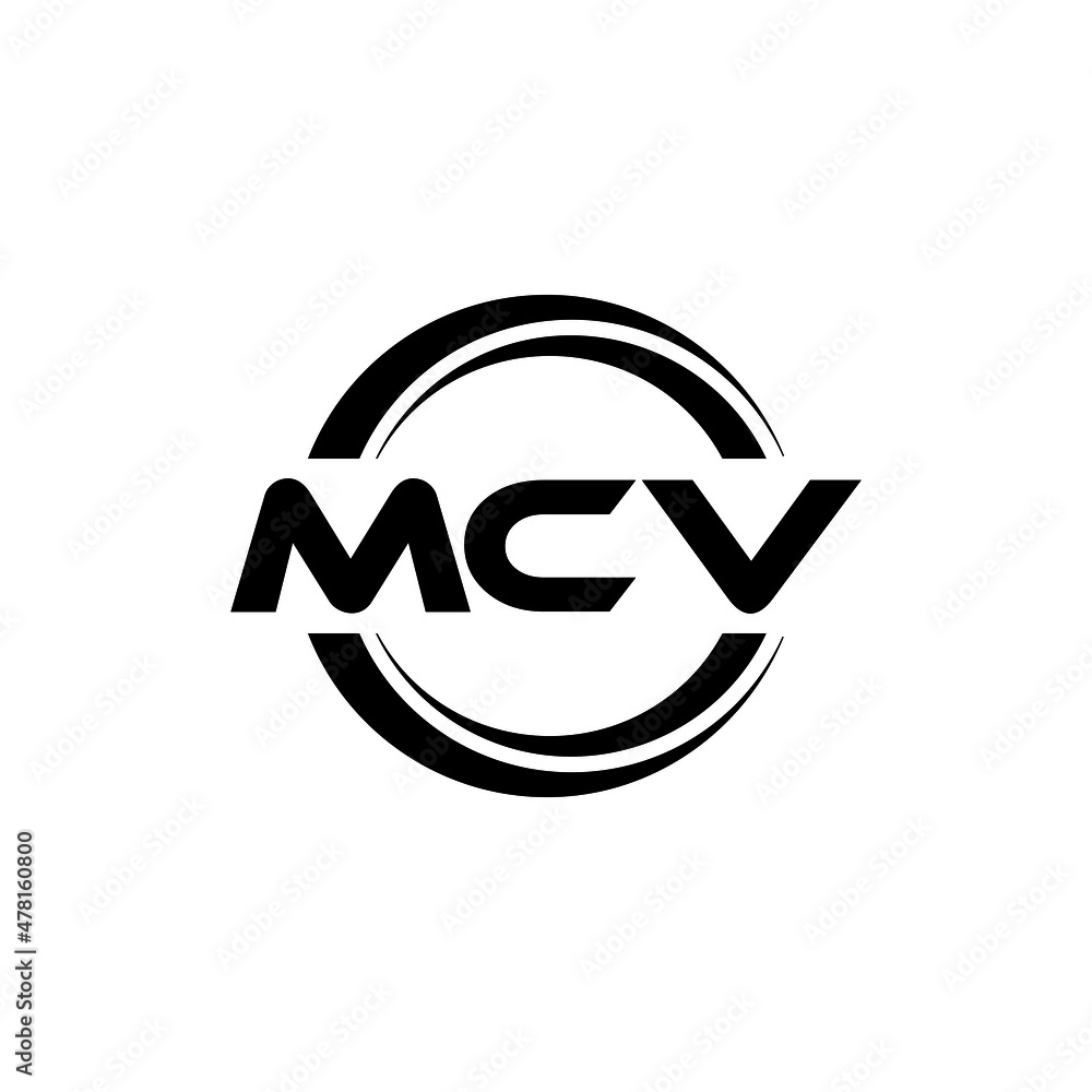 MCV letter logo design with white background in illustrator, vector ...