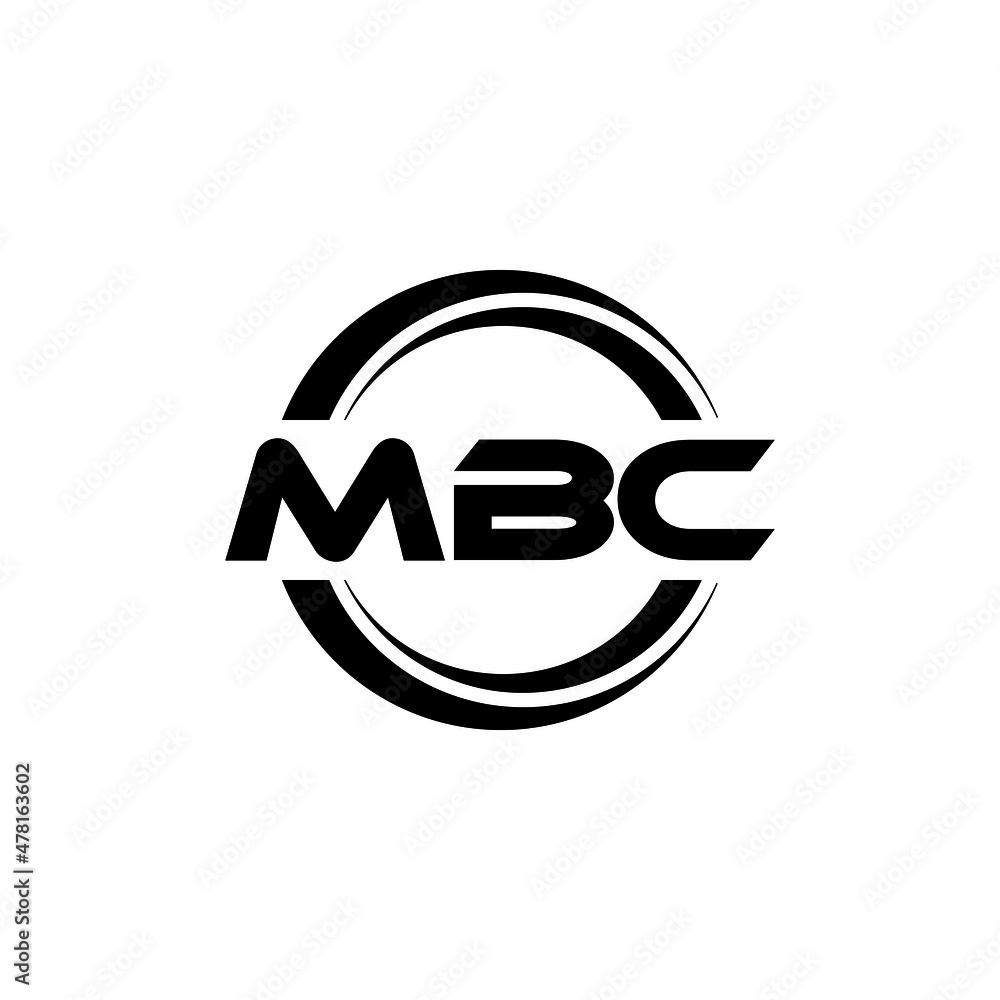 Vecteur Stock MBC letter logo design with white background in ...