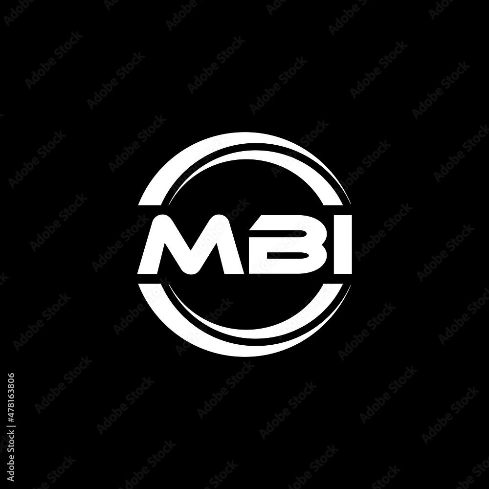 MBI letter logo design with black background in illustrator, vector ...