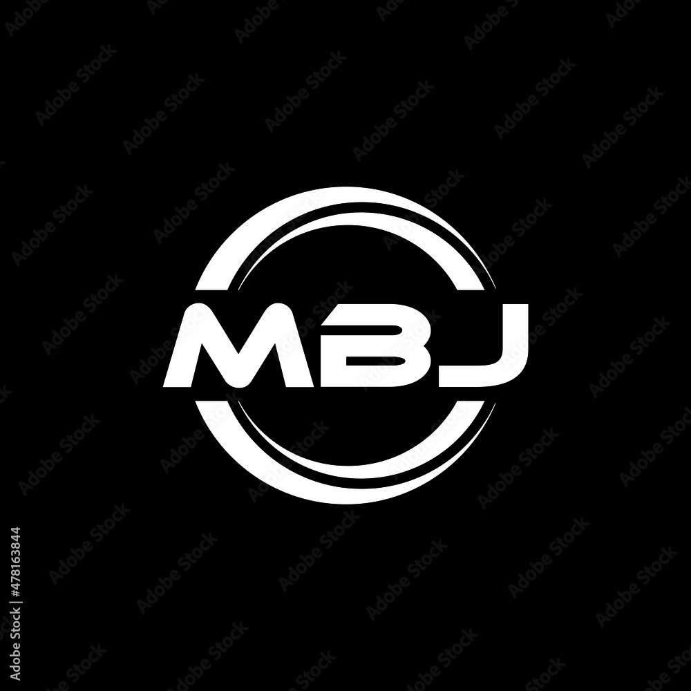 MBJ letter logo design with black background in illustrator, vector ...