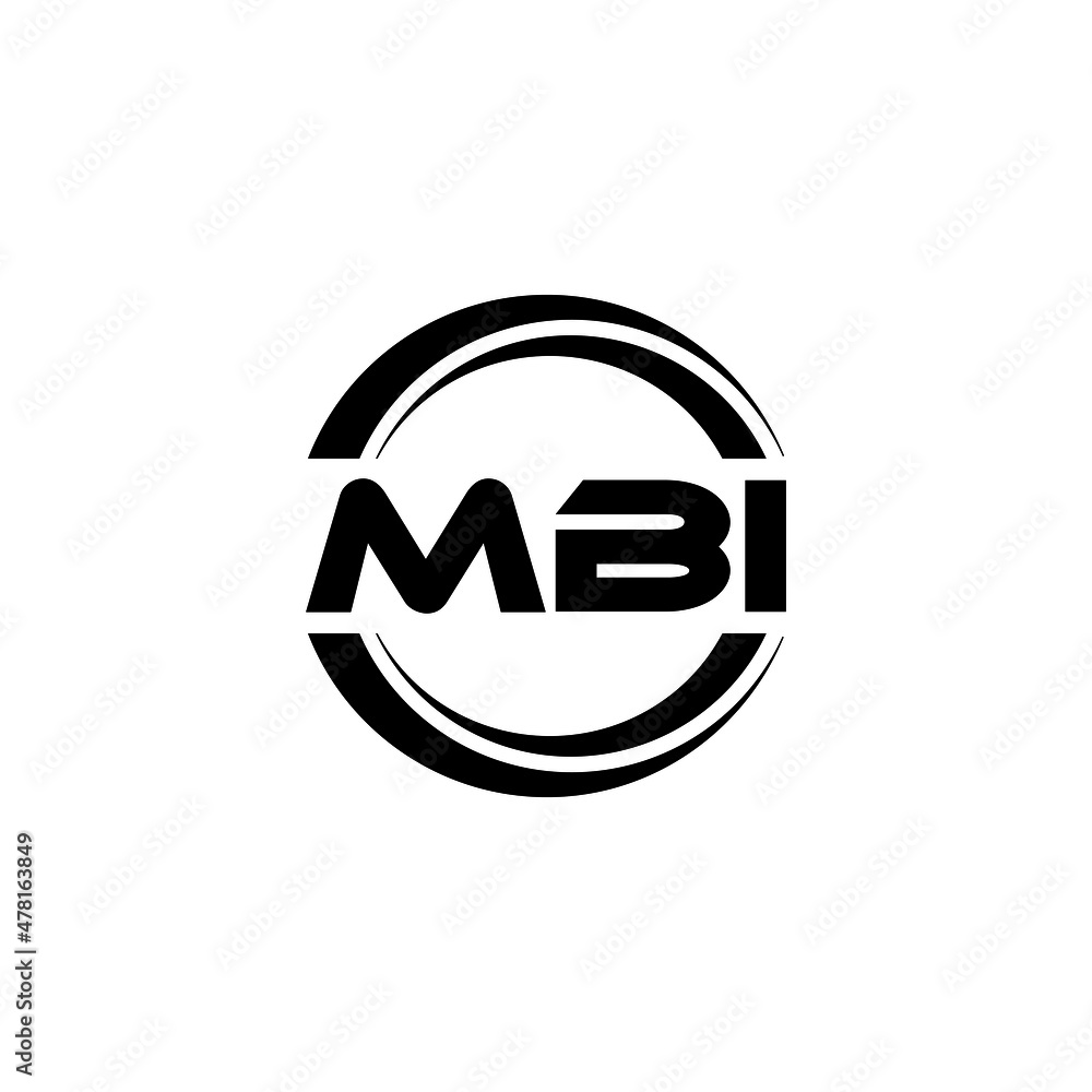 MBI letter logo design with white background in illustrator, vector ...