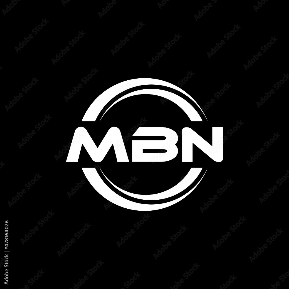 MBN letter logo design with black background in illustrator, vector ...