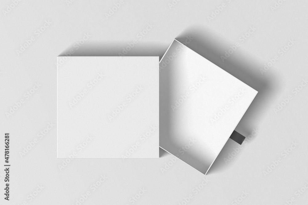 Square sliding drawer box mockup Stock Illustration | Adobe Stock