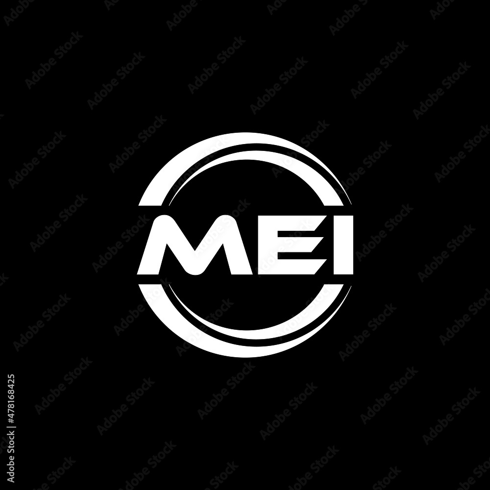 MEI letter logo design with black background in illustrator, vector ...