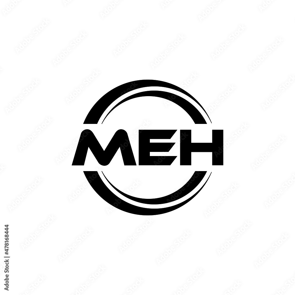 MEH letter logo design with white background in illustrator, vector ...