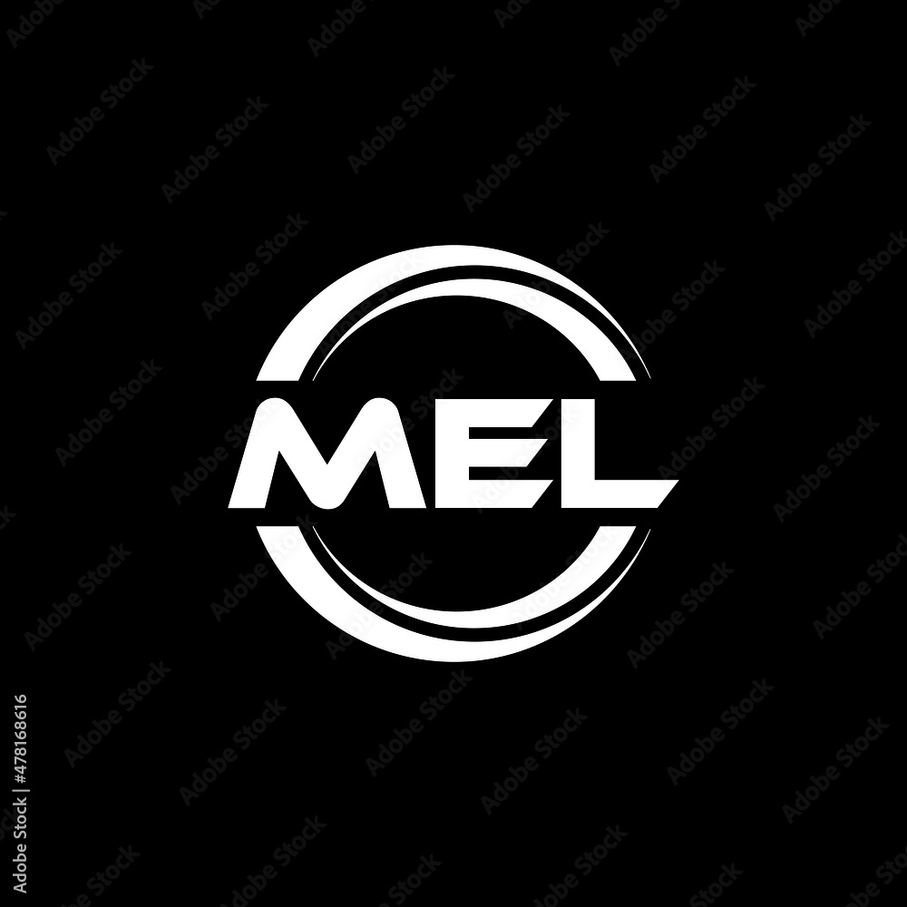 MEL letter logo design with black background in illustrator, vector ...