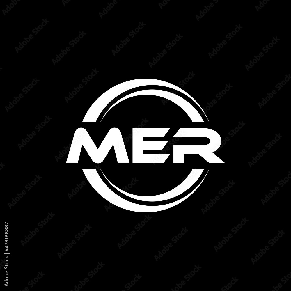 MER letter logo design with black background in illustrator, vector ...