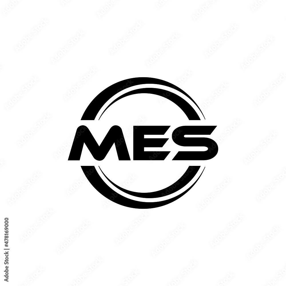 MES letter logo design with white background in illustrator, vector ...