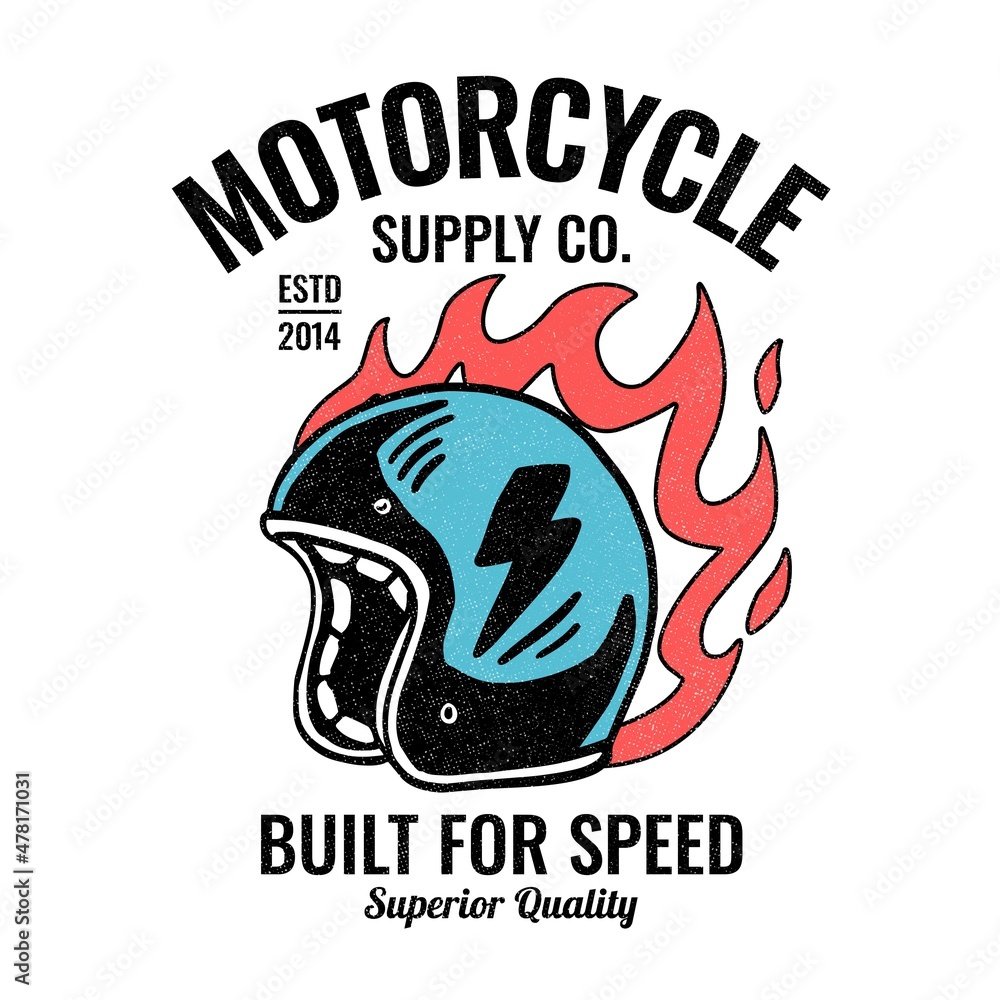 Motorcycle theme vector artwork for apparel prints, posters, stickers ...