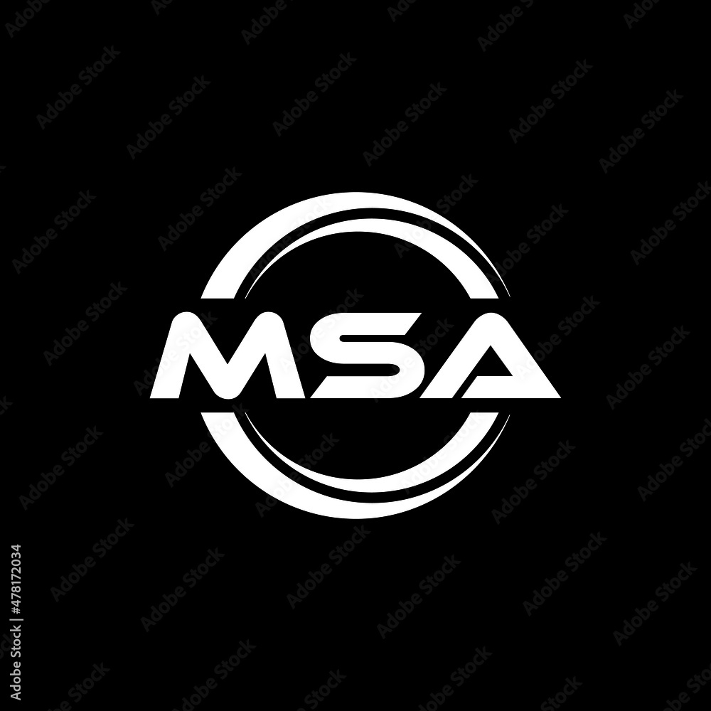 MSA letter logo design with black background in illustrator, vector ...