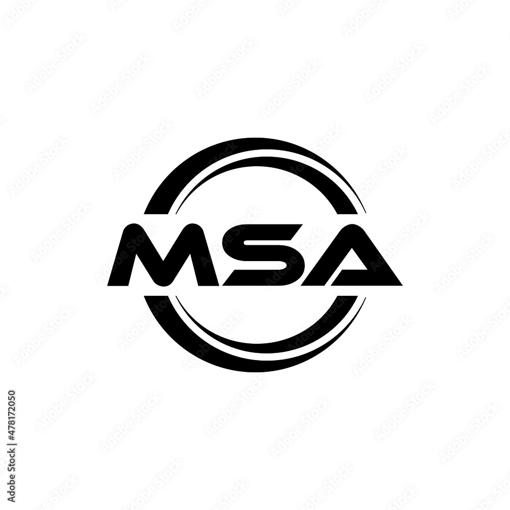 MSA letter logo design with white background in illustrator, vector ...