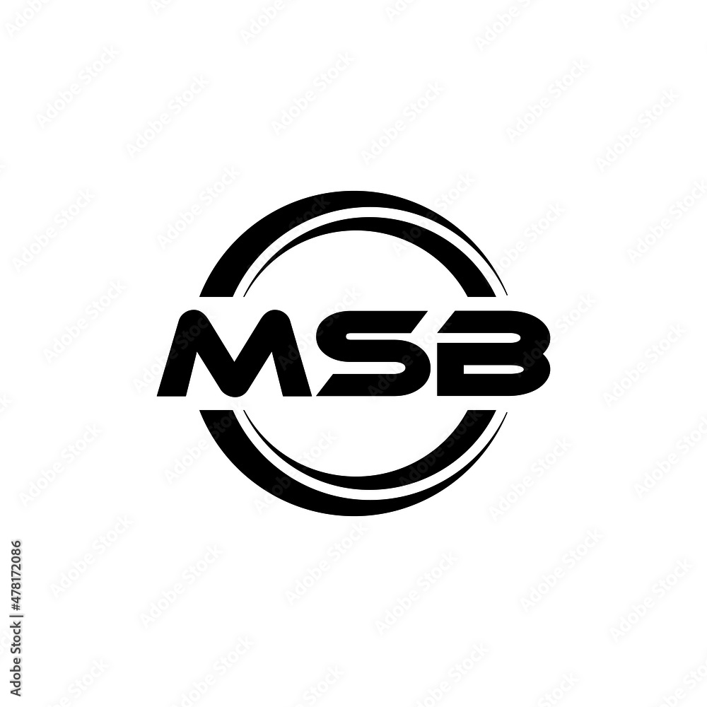 MSB letter logo design with white background in illustrator, vector logo modern alphabet font ...
