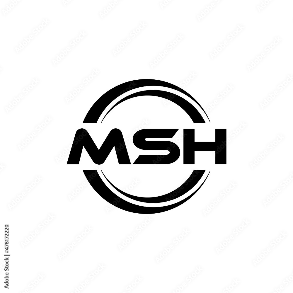 Vecteur Stock MSH letter logo design with white background in ...