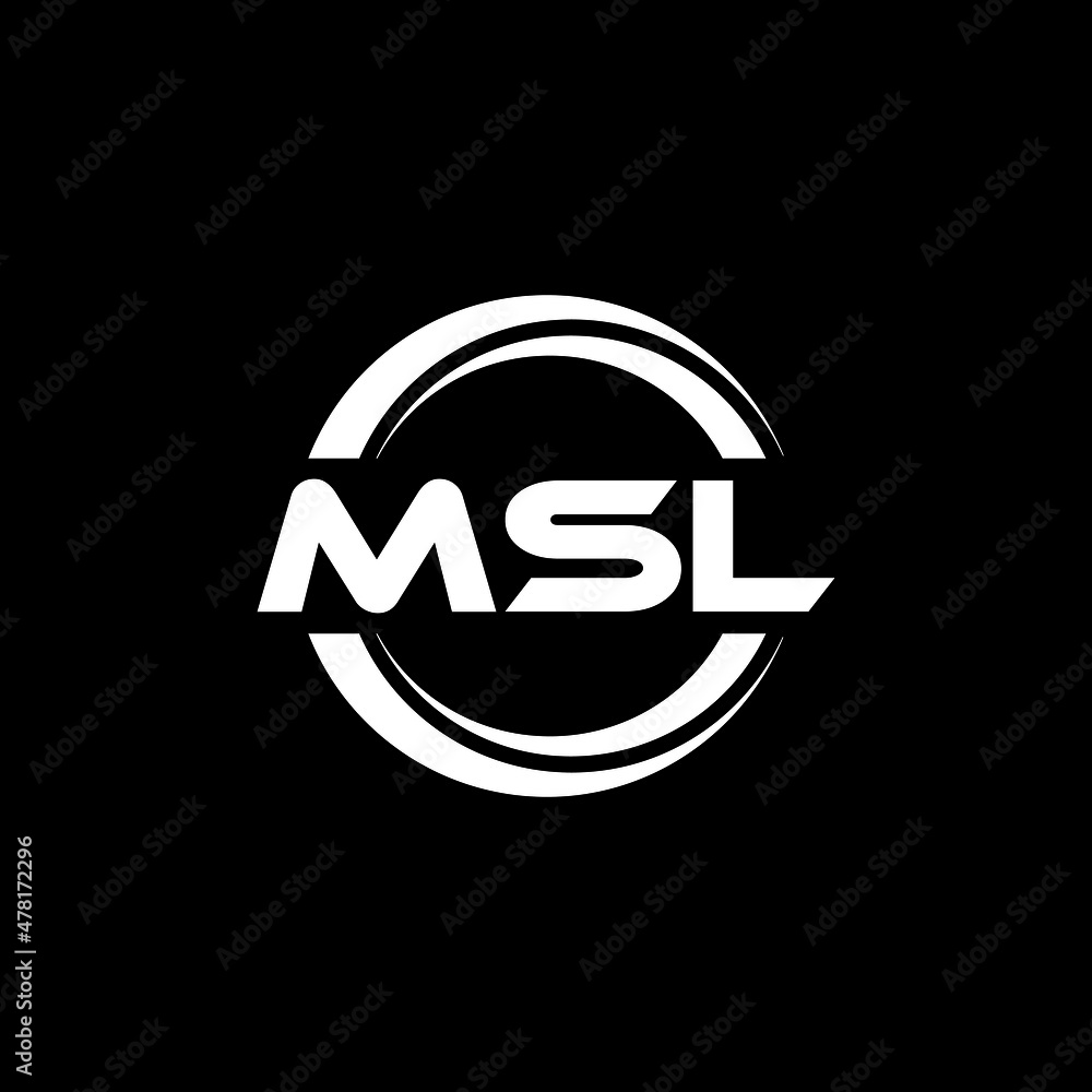 Vecteur Stock MSL letter logo design with black background in ...
