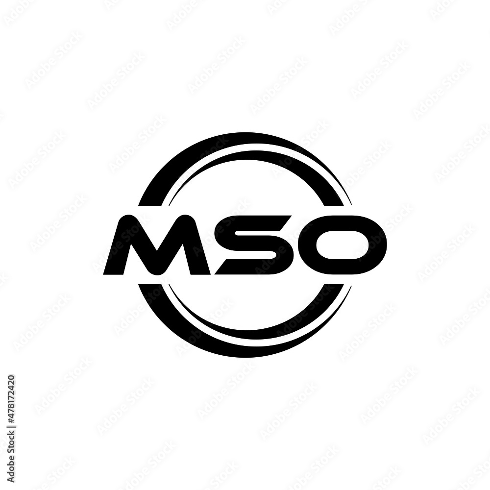 MSO letter logo design with white background in illustrator, vector ...